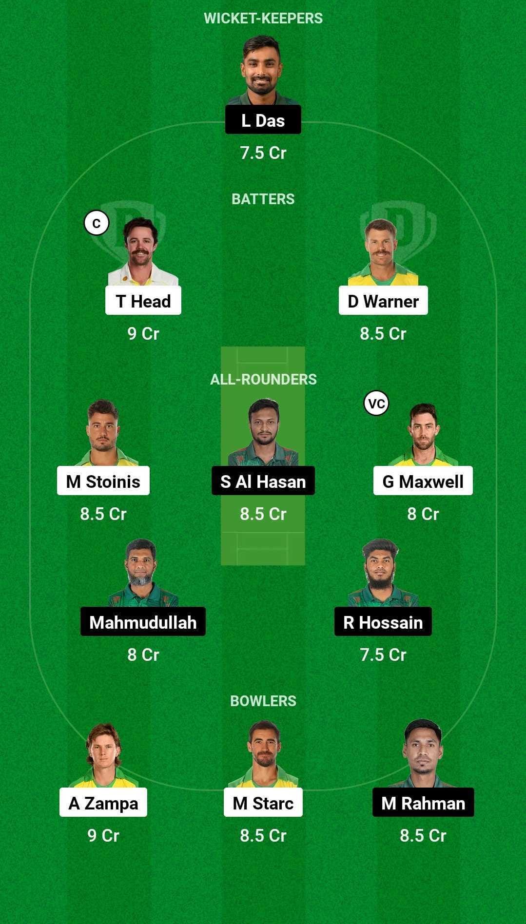 AUS vs BAN Dream11 Prediction, Dream11 Playing XI, Today Match 44, ICC ...