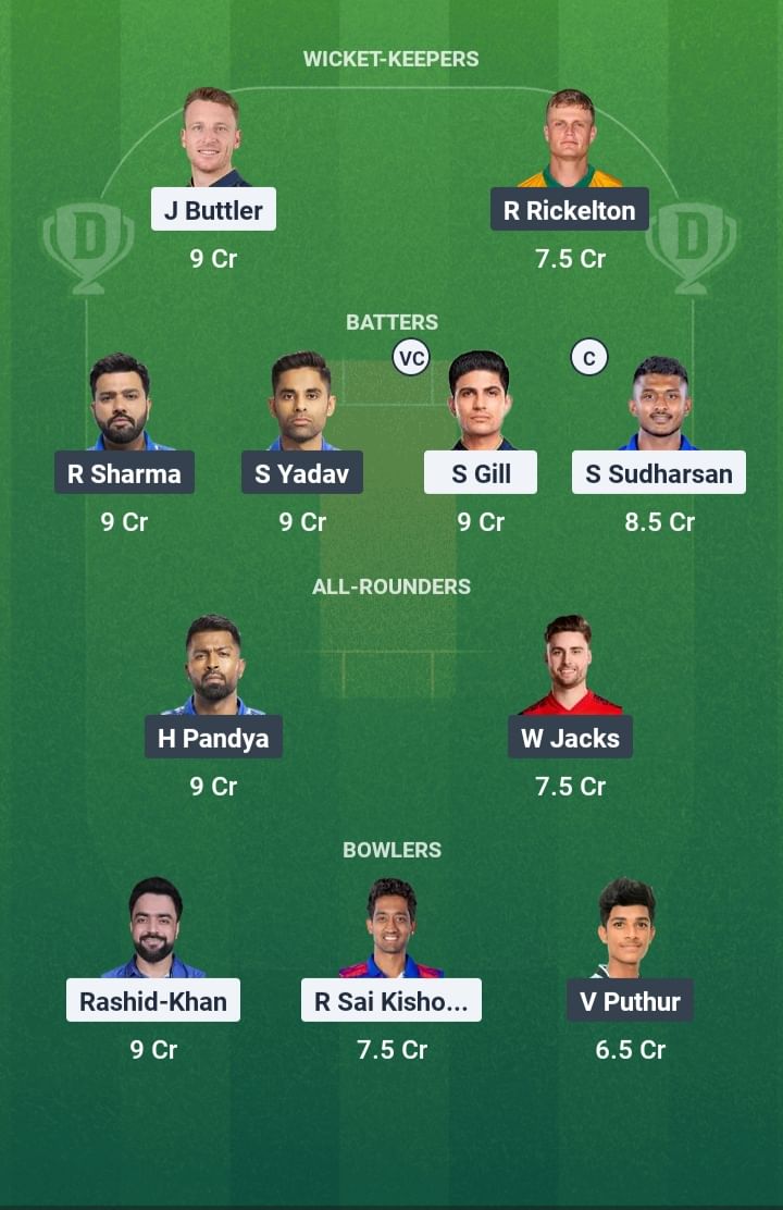GT vs MI Dream11 Prediction Dream11 Playing XI Today Match 9 IPL 2025 GT vs MI Dream11 Prediction Dream11 Playing XI Today Match 9 IPL 2025