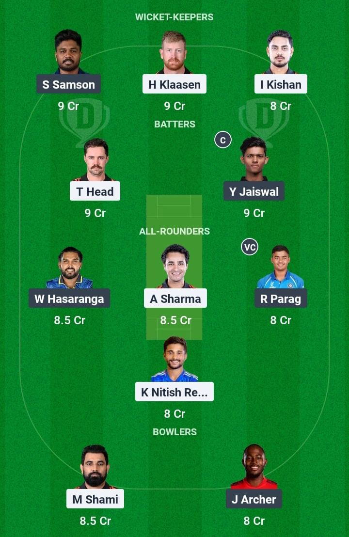 SRH vs RR Dream11 Prediction Today Match 2 IPL 2025
