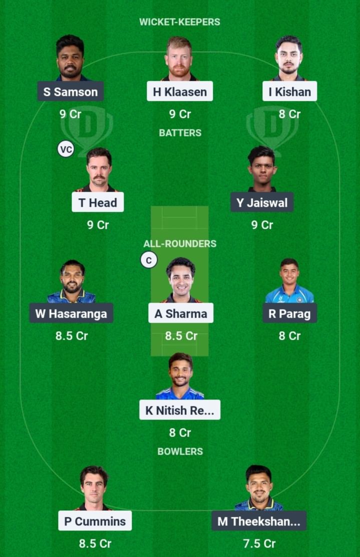 SRH vs RR Dream11 Prediction Today Match 2 IPL 2025