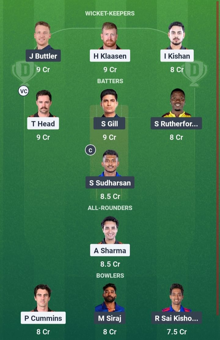 SRH vs GT Dream11 Prediction, Dream11 Playing XI, Today Match 20, IPL 2025