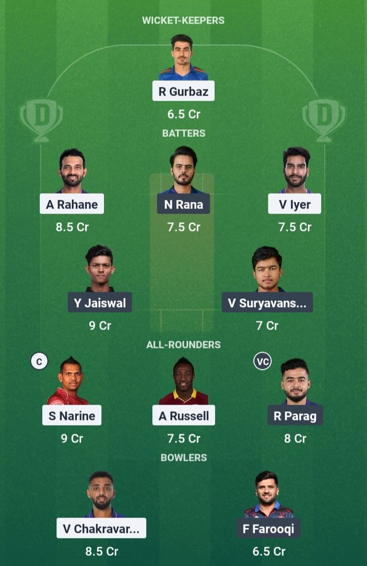 KKR vs RR Dream11 Prediction, Dream11 Playing XI, Today Match 53, IPL ...