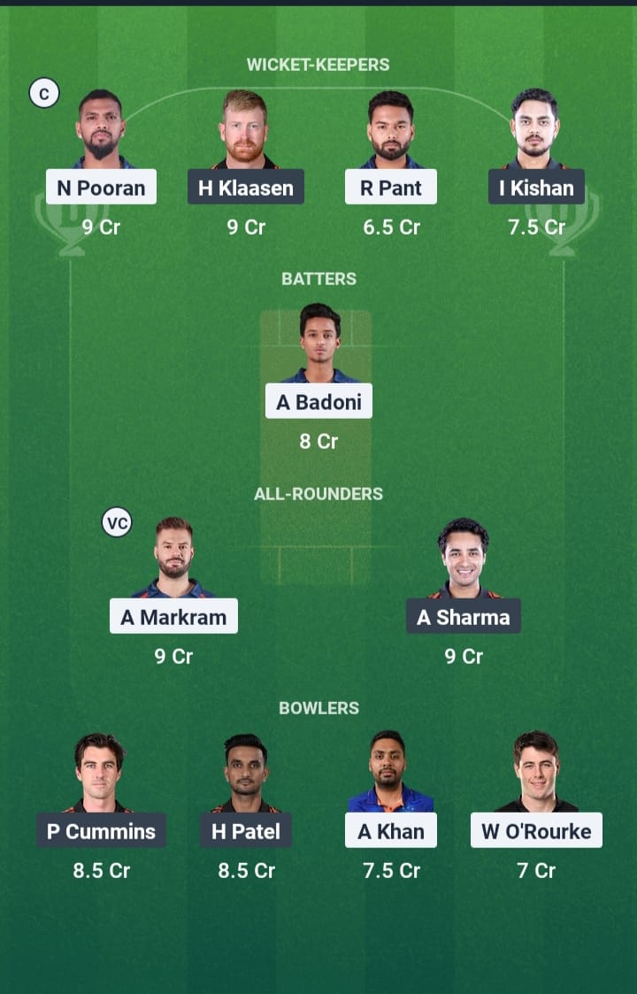 LSG vs SRH Dream11 Prediction Today Match 61 IPL 2025