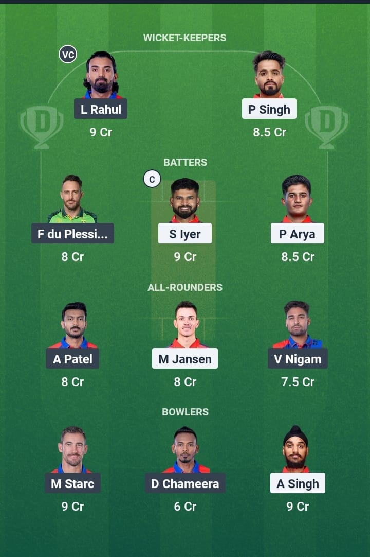 PBKS vs DC Dream11 Prediction Today Match 58 IPL 2025