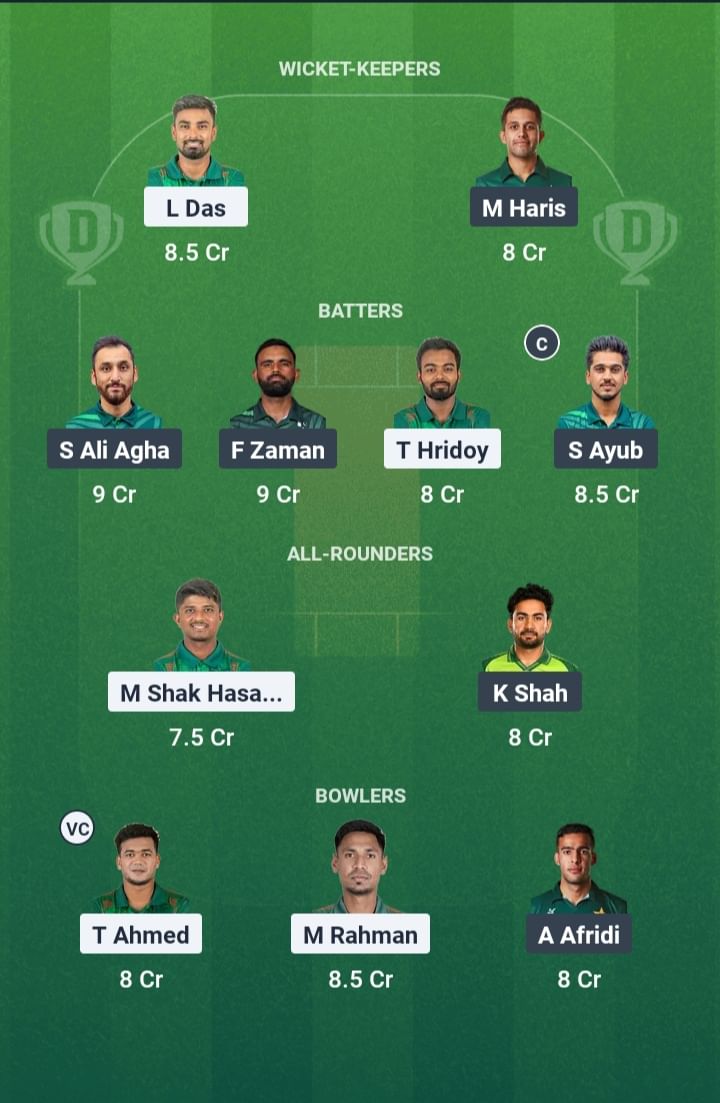 BAN vs PAK Dream11 Prediction, Today Match 2nd T20I, Bangladesh vs Pakistan T20I series 2025