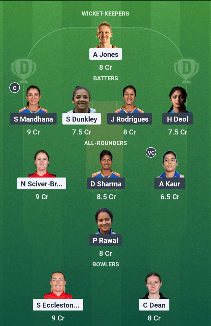 EN-W vs IN-W Dream11 Prediction Today Match 2nd ODI England Women vs India Women ODI series 2025
