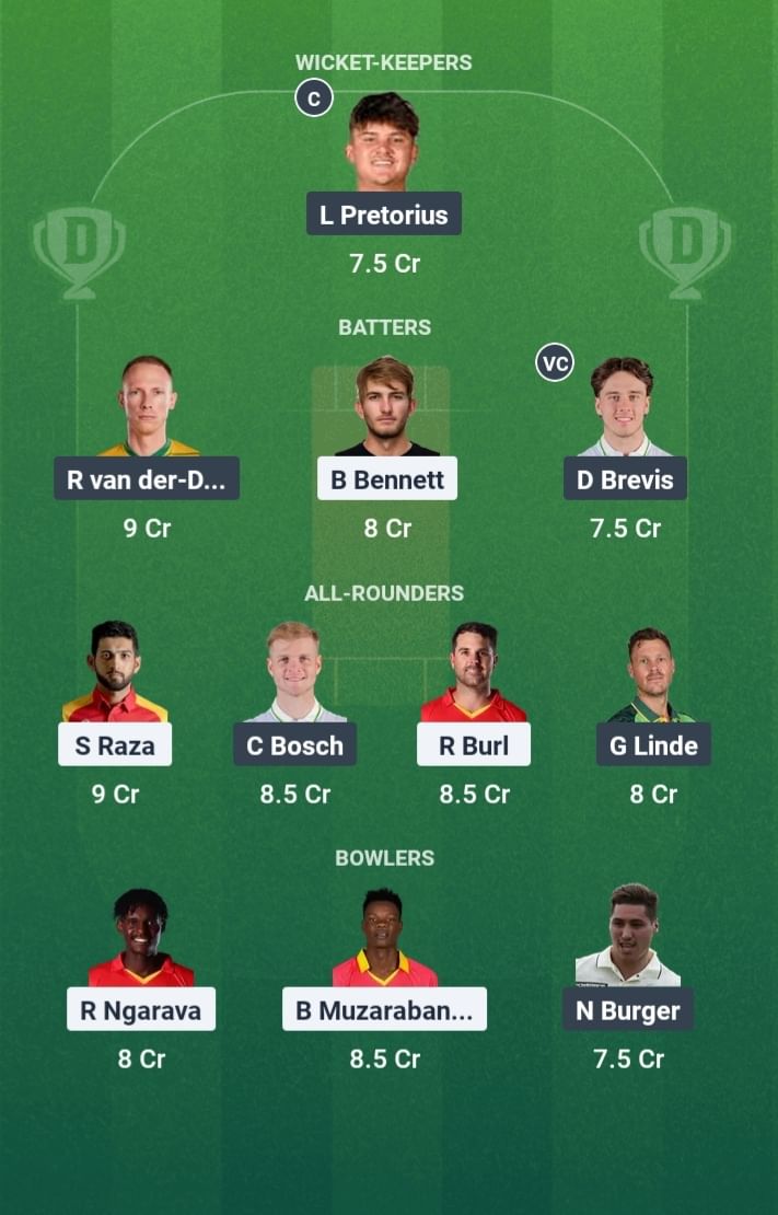 ZIM vs SA Dream11 Prediction, Today Match 1st T20I, T20I Tri-Series in Zimbabwe 2025