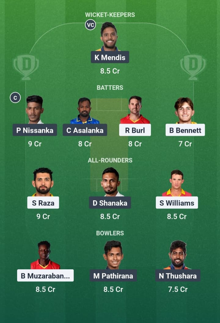 ZIM vs SL Dream11 Prediction Today Match 1st T20I Zimbabwe vs Sri Lanka ...
