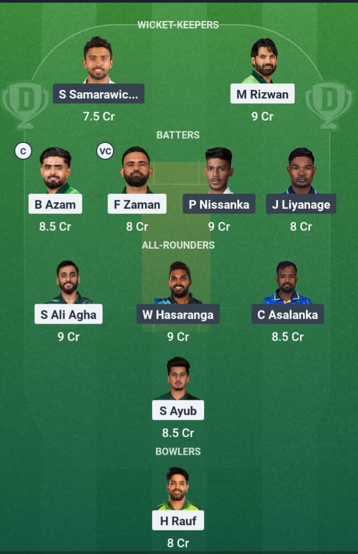 PAK vs SL Dream11 Prediction Today Match 3rd ODI Pakistan vs Sri Lanka ...