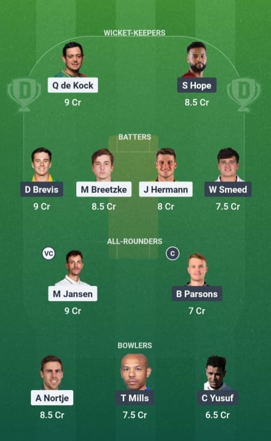 SEC vs PC Dream11 Prediction Today Match 5, SA20 2025-26